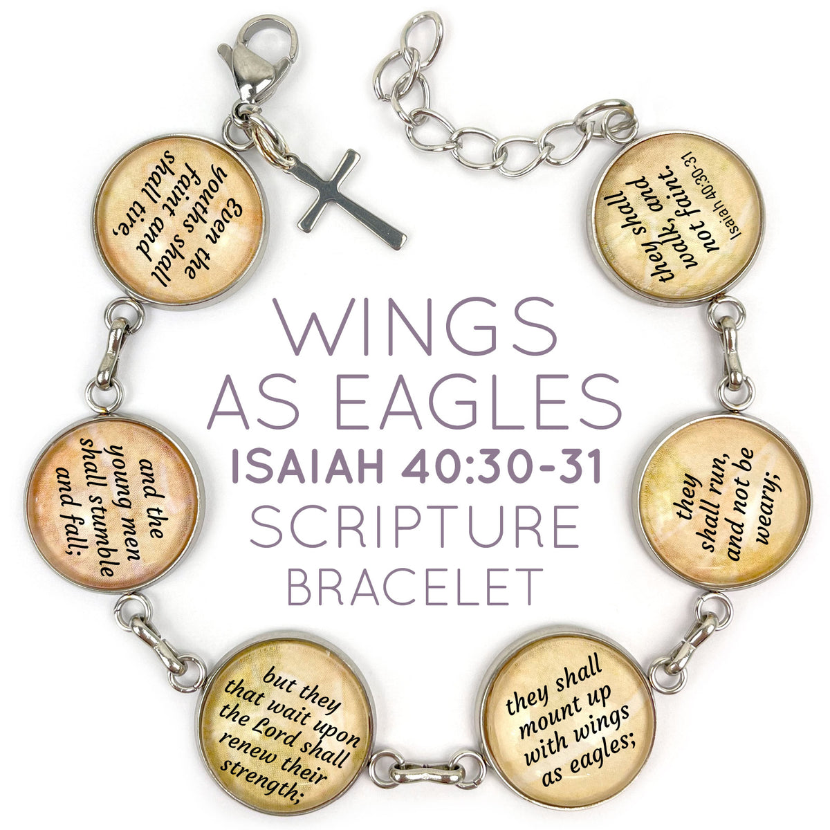They Shall Mount Up With Wings as Eagles, Isaiah 40 Scripture Bracelet