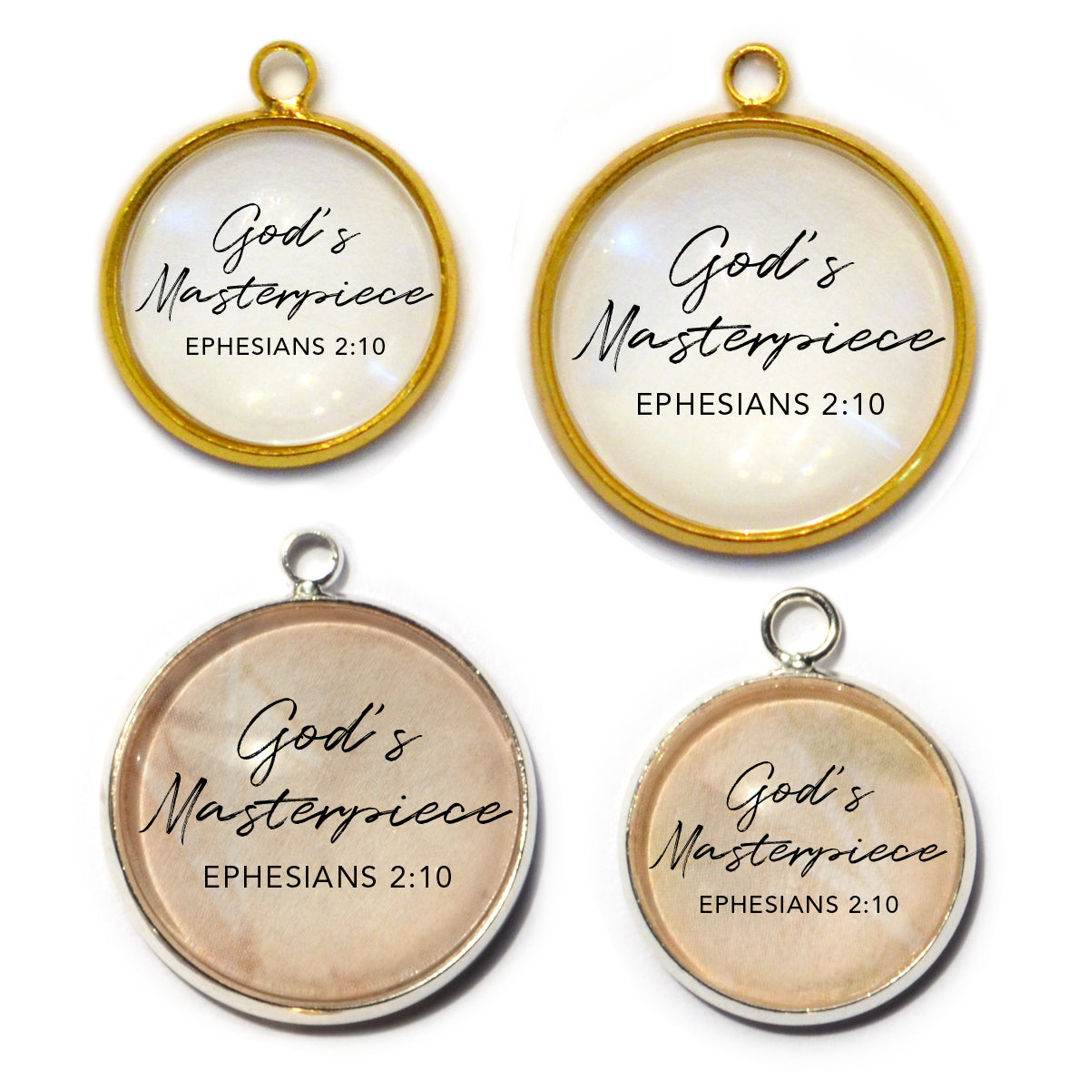"God's Masterpiece" Ephesians 2:10 Scripture Charm for Jewelry Making
