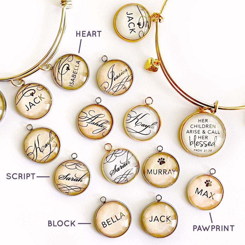 Personalized Name Custom Glass Jewelry Making Charms